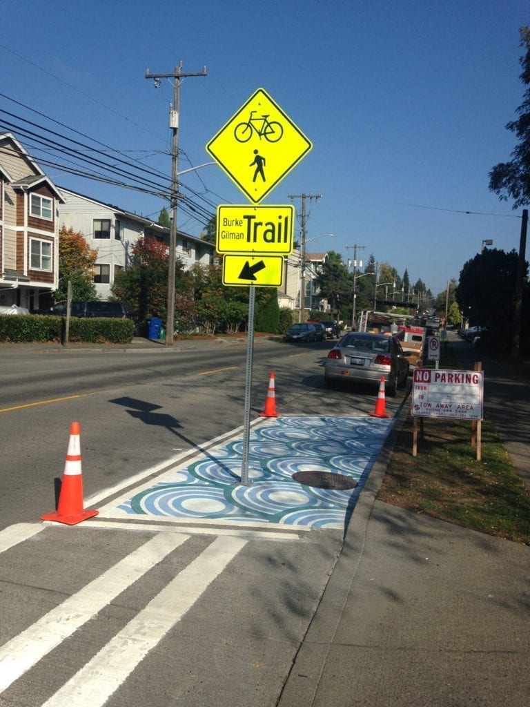 New Curb Bulbs at Burke-Gilman Trail Pop with Colorful Design - SDOT Blog