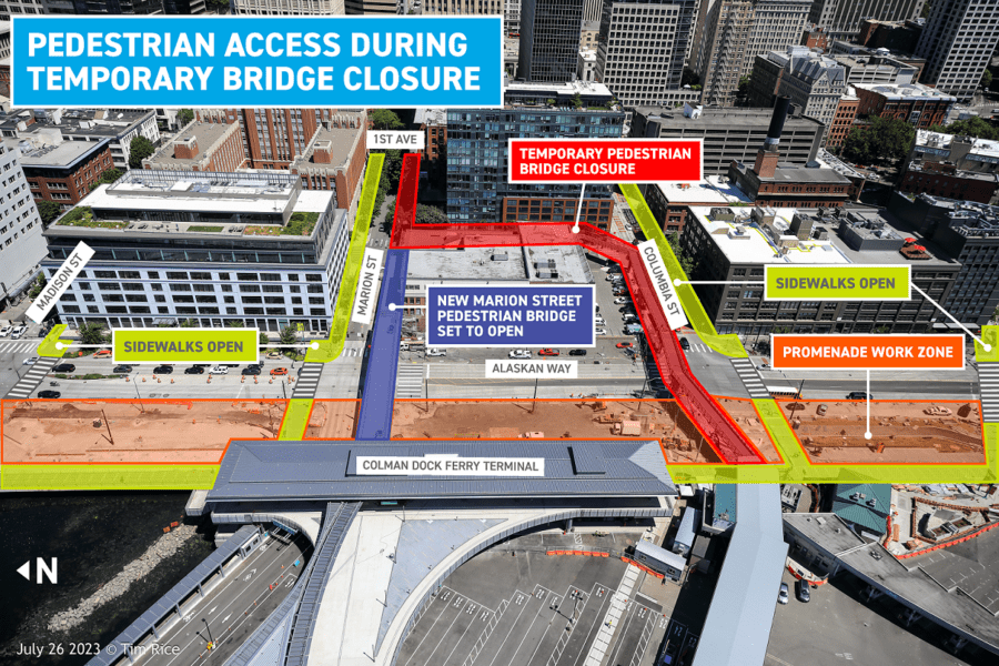 Waterfront Seattle | Marion Street Pedestrian Bridge now open; some ...