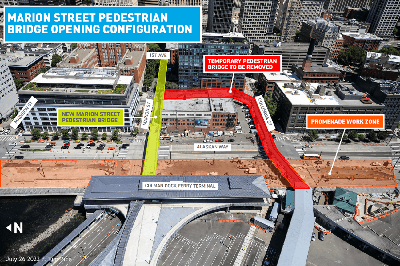 Waterfront Seattle | Marion Street Pedestrian Bridge now open; some ...